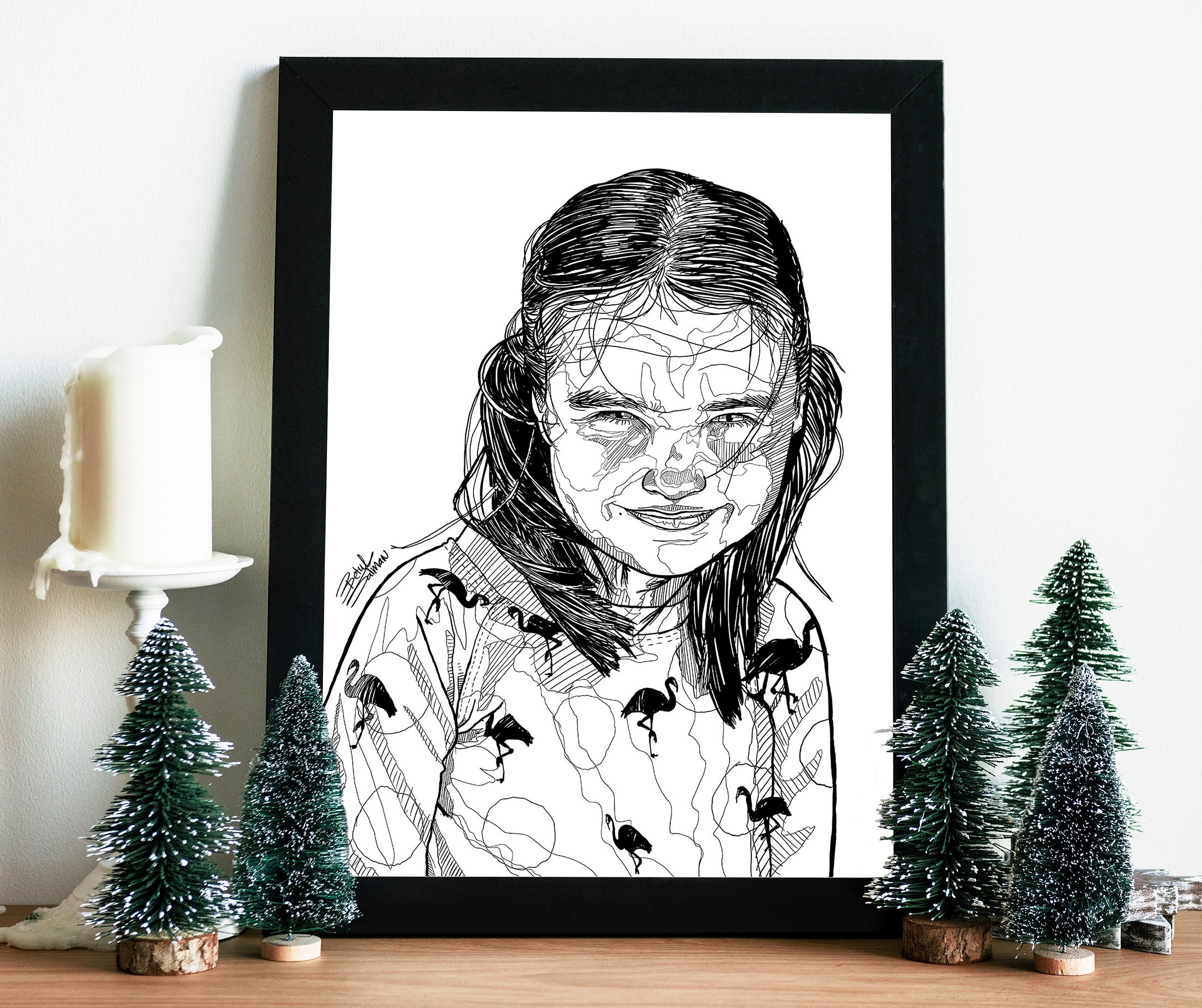 Digital Art Commission // Custom Black Line Drawing Portraits ...