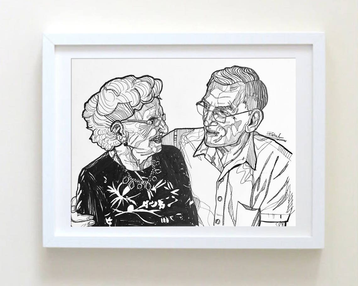 Line Art Commission // Custom Pen Line Drawing // Commission Portrait ...