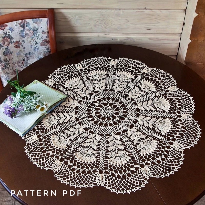 Large Flower Crochet Doily - Etsy