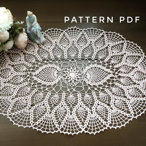 Crochet Oval Pineapple Table Runner Pattern Victorian - Etsy