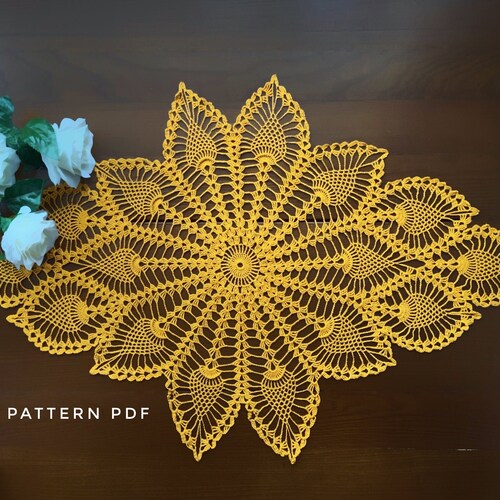 Crochet Oval Pineapple Table Runner Pattern Victorian - Etsy