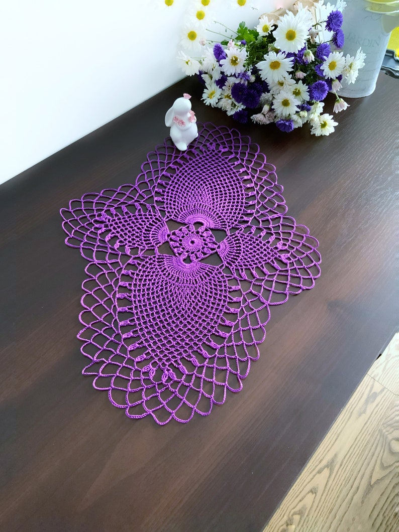 Crochet Pattern, Pineapple Runner Doily Pattern, Pineapple Doily, Table ...