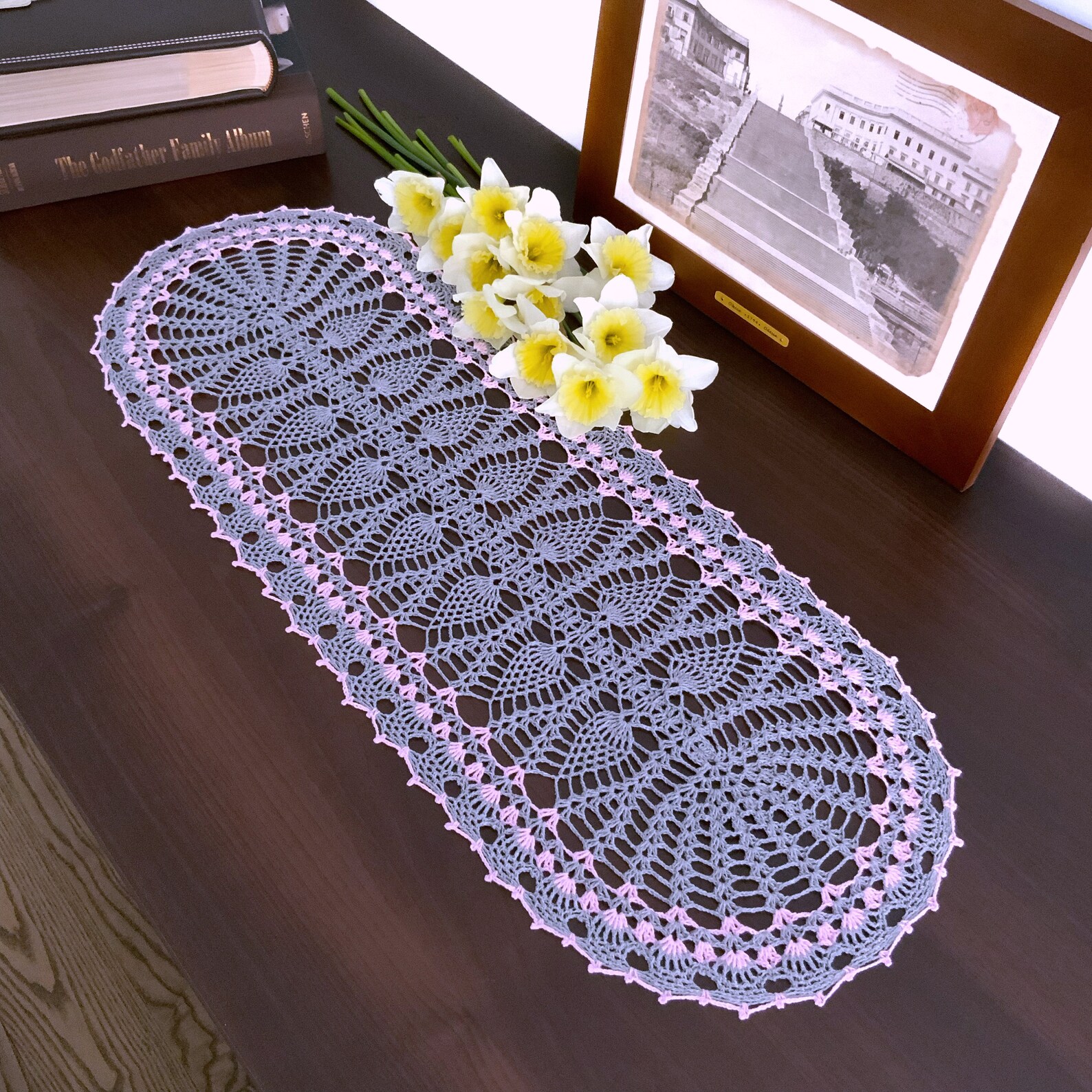 Pineapple Crochet Table Runner Pattern, Crochet Doily Pattern, Digital ...