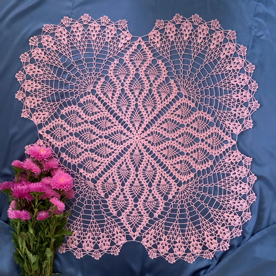 Crochet Pattern Square Doily - Diagram Crochet Doilies Patterns ...