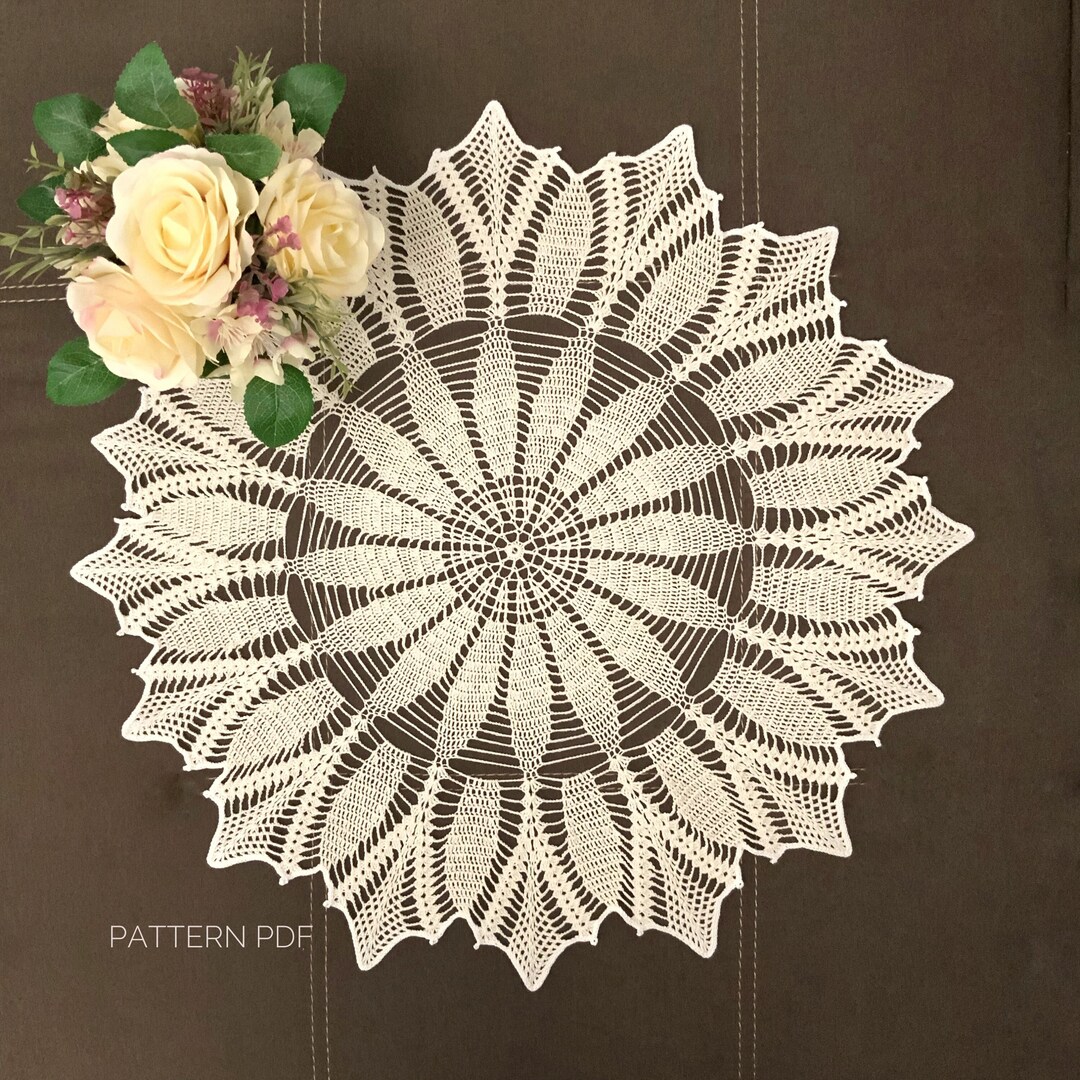 Large Doily Crochet Pattern 23 Inches, Pineapple Lace Doilies Patterns ...