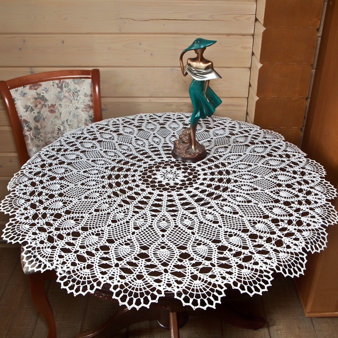 Lace Crochet Doily Pattern, Crochet Tablecloth Pattern, Crochet Doilies ...