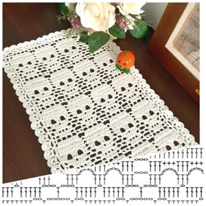 Skull Crochet Table Runner Pattern - Skeleton Crochet Doily Pattern ...