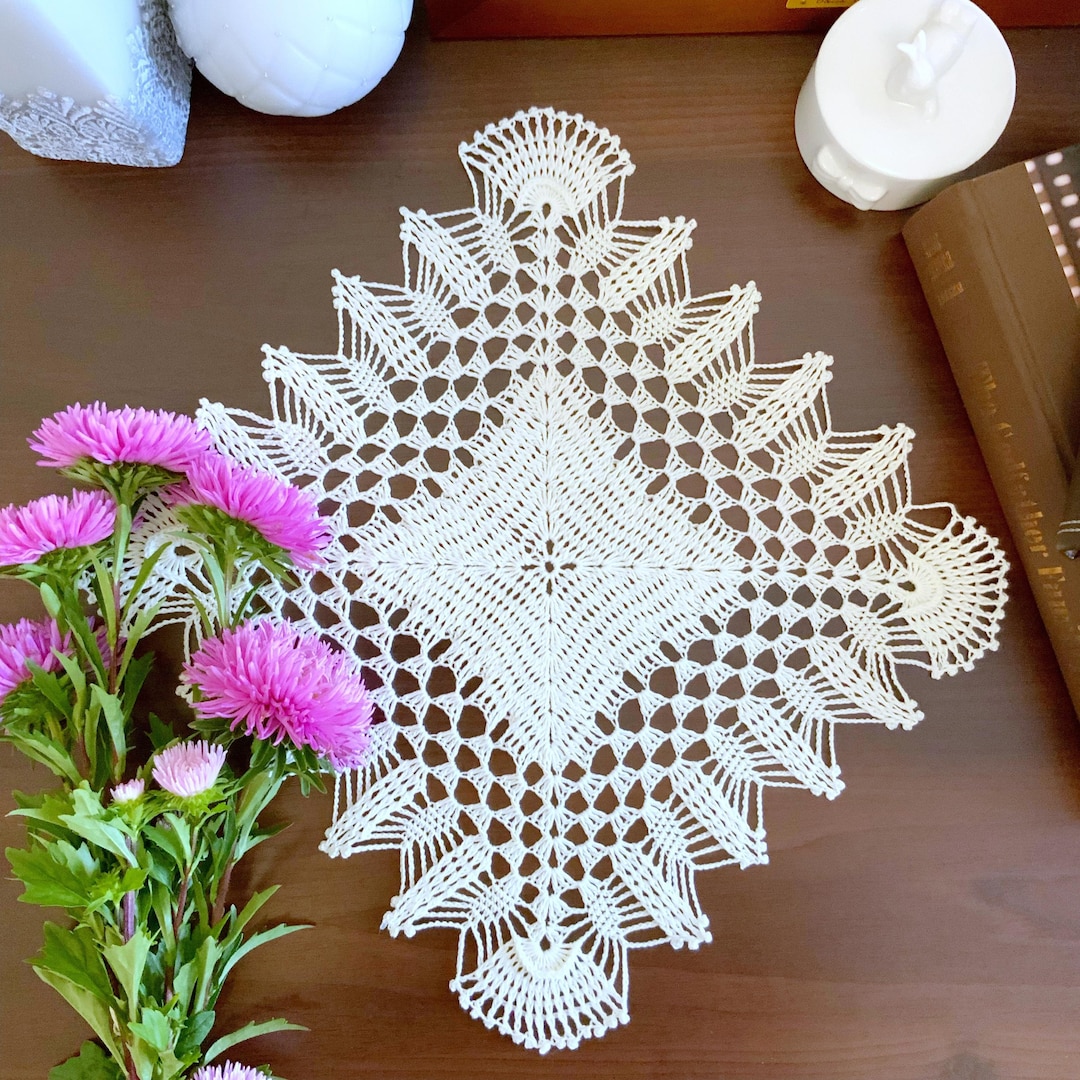 Crochet Pattern Square Doily, Rectangle Crochet Doily Pattern, Easy ...