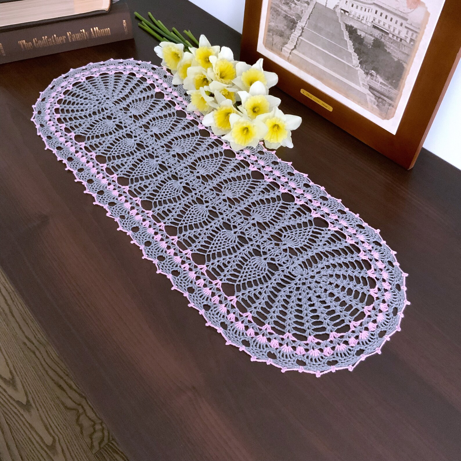 Pineapple Crochet Table Runner Pattern, Crochet Doily Pattern, Digital ...