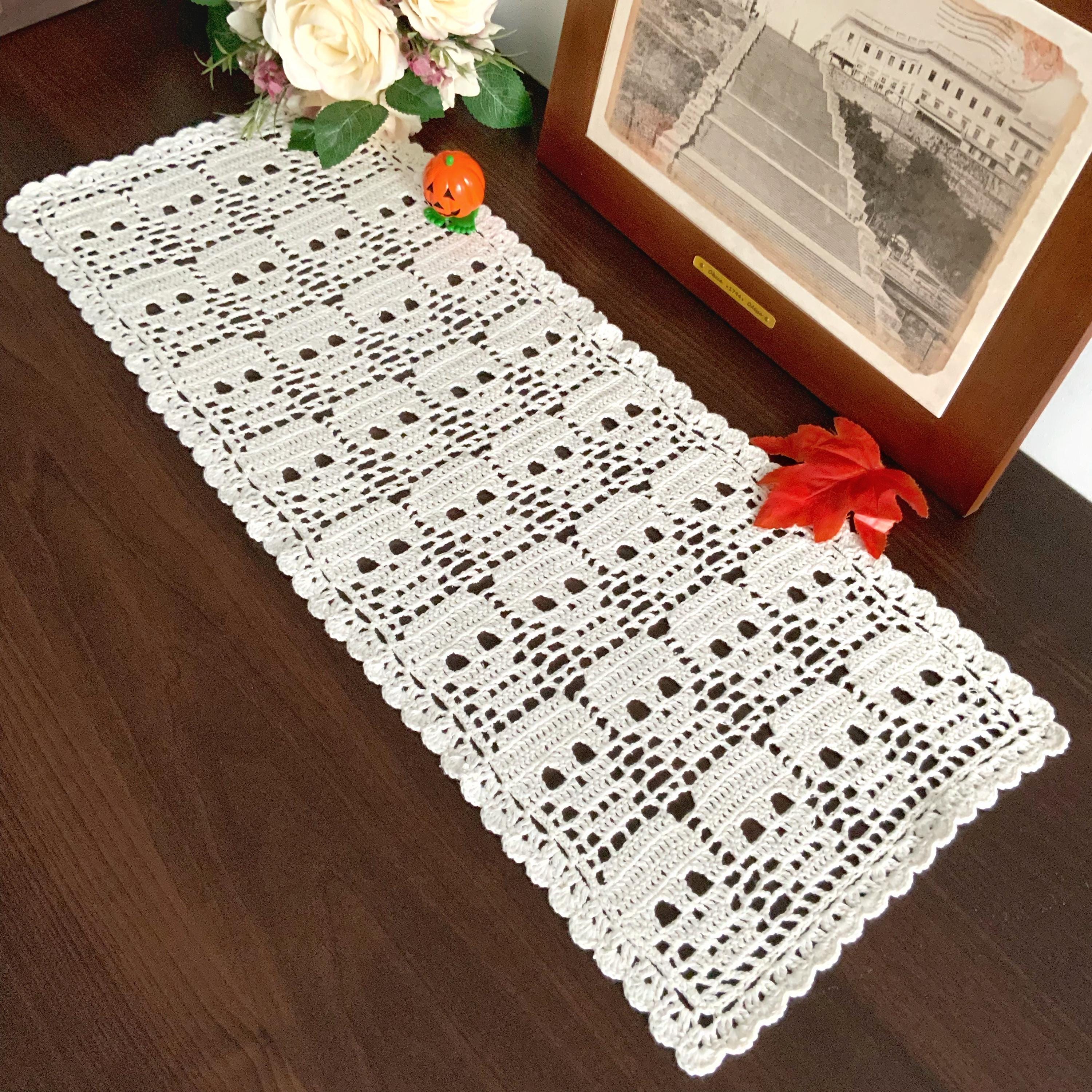 Skull Crochet Table Runner Pattern - Skeleton Crochet Doily Pattern ...