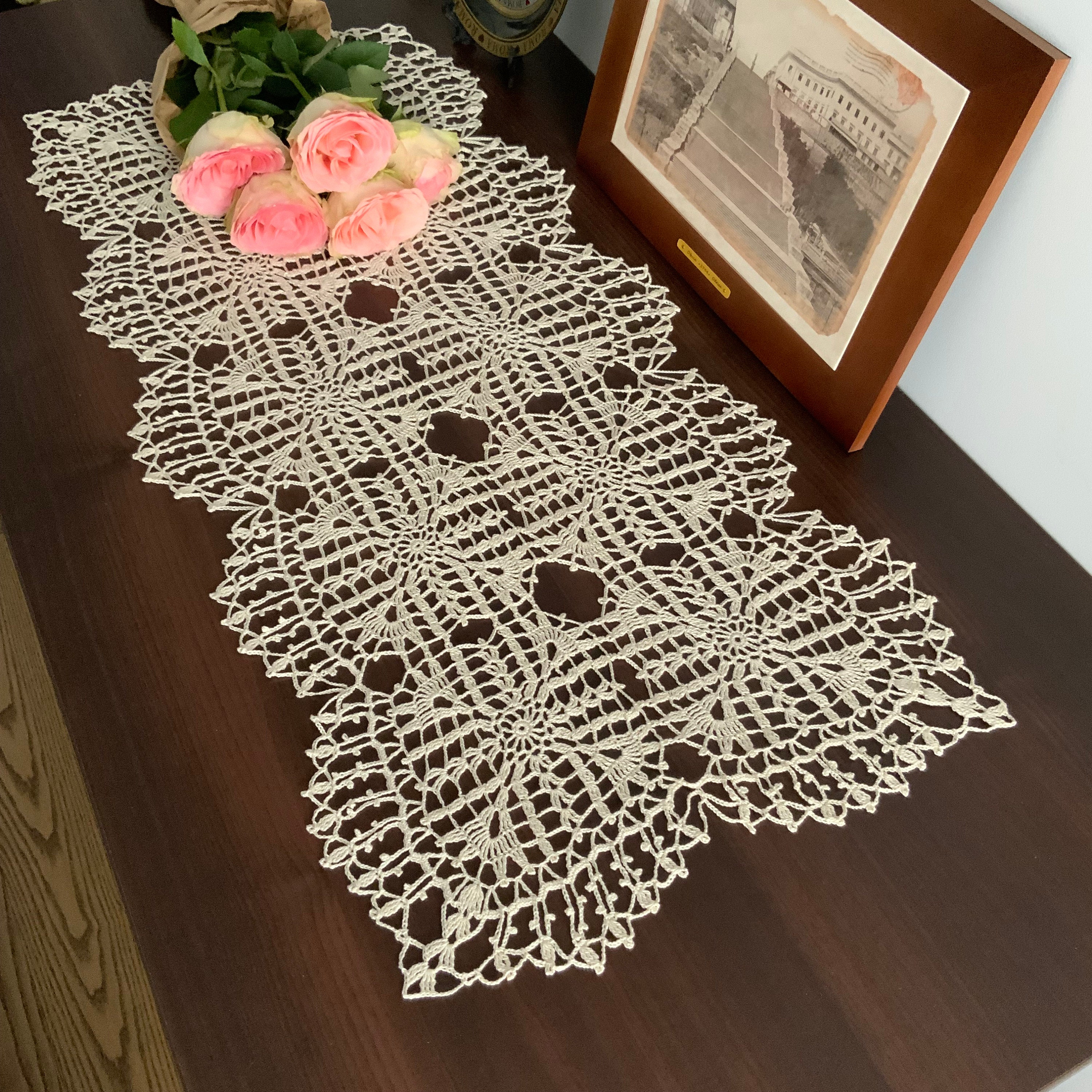 Crochet Pattern Doily of Motifs, Table Runner Pattern, Doilies Crochet ...