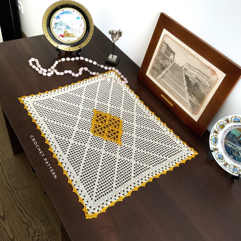 Crochet Pattern for Rectangular Doily Filet Crochet Doily - Etsy