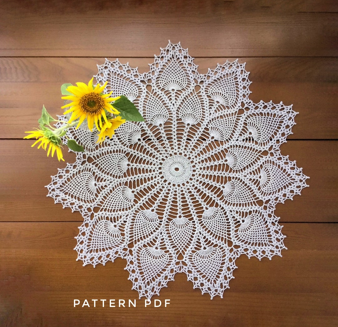 Pineapple Crochet Doily Pattern, Digital Instant Download Tutorial PDF ...