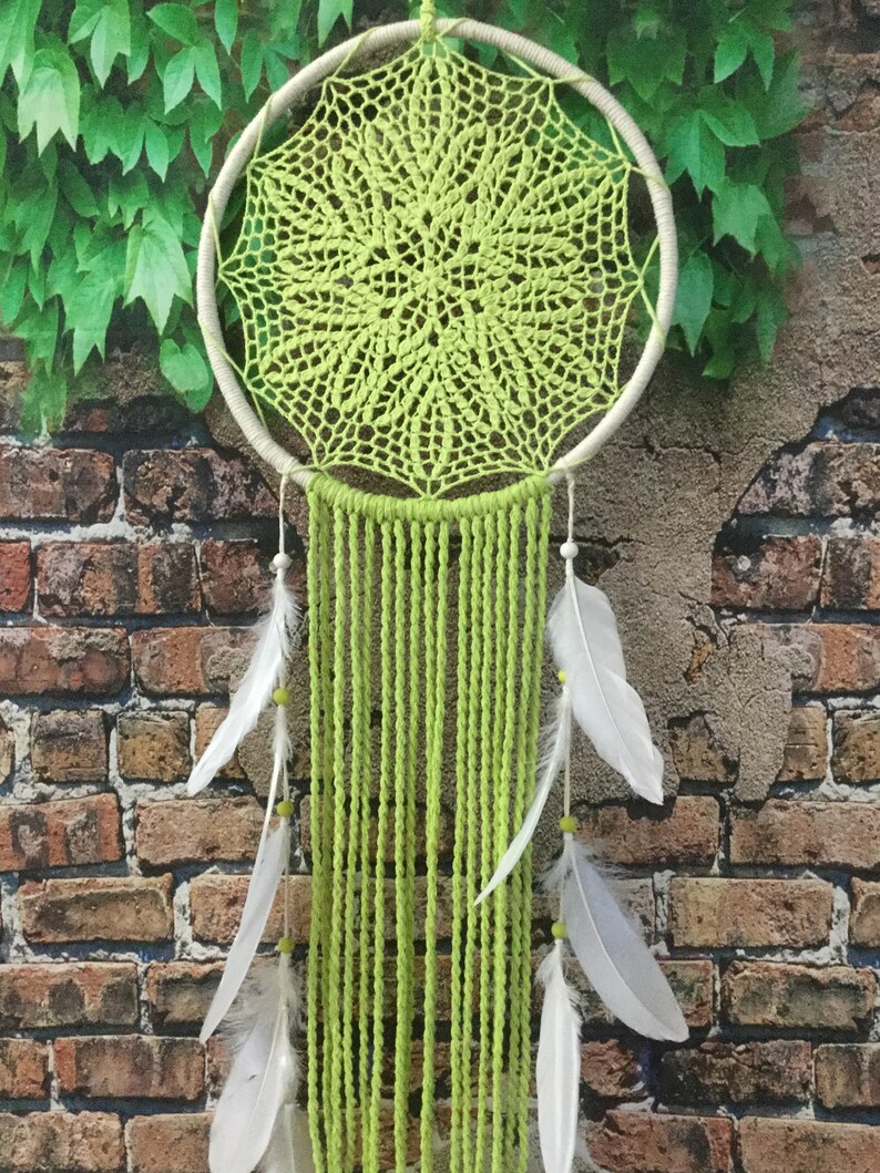 Green Dream Catcher Boho Dreamcatcher Lace Doily Light Green | Etsy