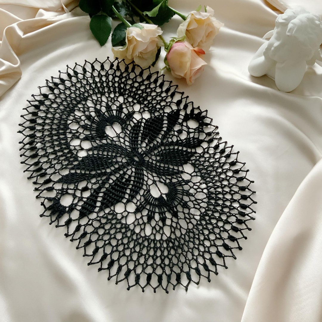 Oval Doily Crochet Pattern - Textured Doily Pattern - Crochet Lace ...