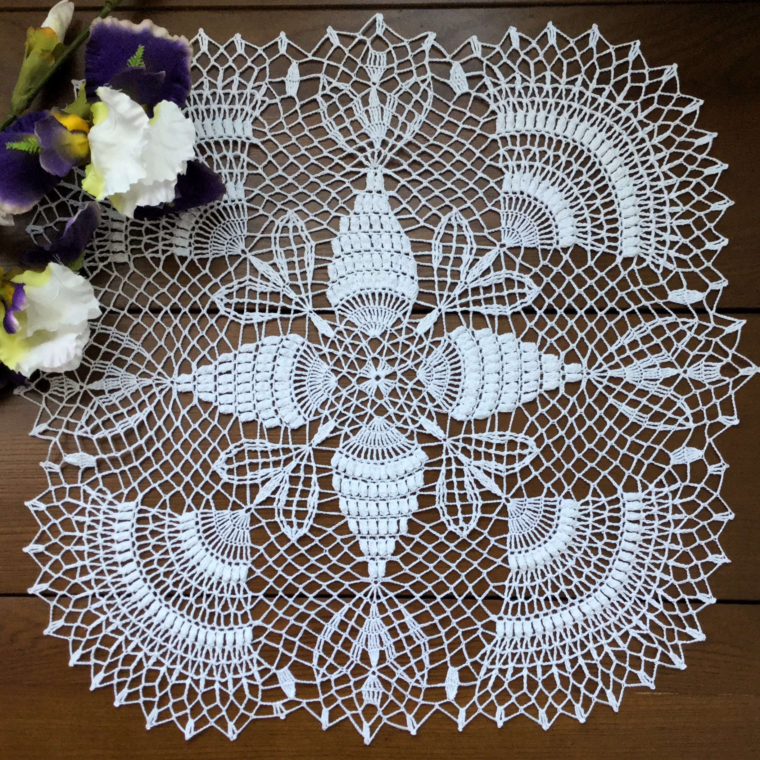 Crochet doily pattern crochet square doily step by step | Etsy