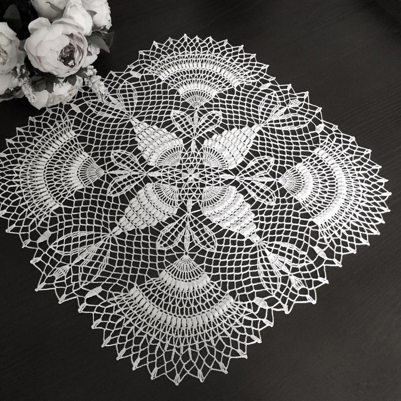Crochet Doily Pattern Crochet Square Doily Step by Step - Etsy