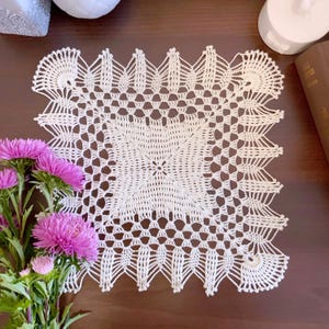 Crochet Pattern Square Doily, Rectangle Crochet Doily Pattern, Easy ...