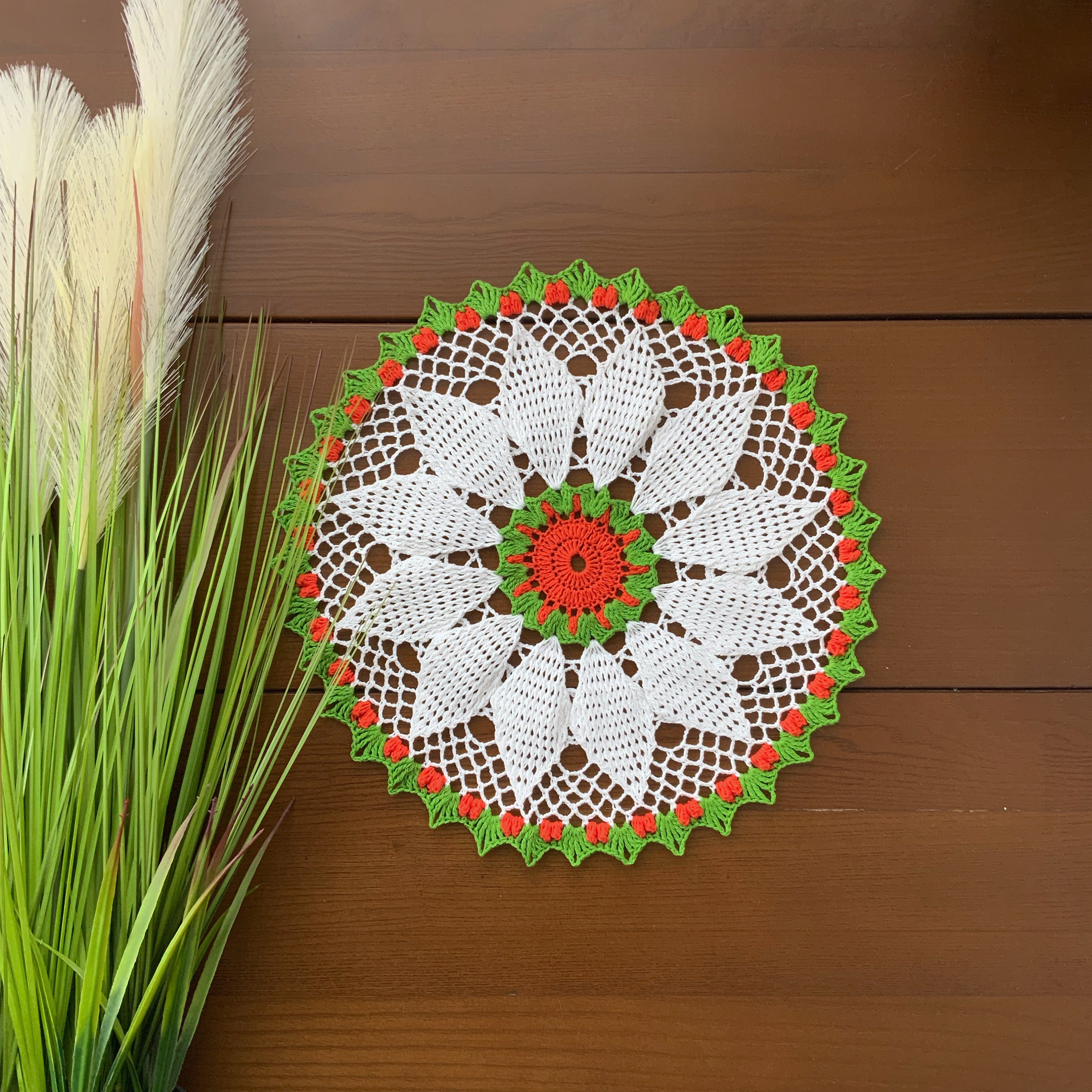 Crochet Pattern for Halloween Pumpkin Doily, Crochet Doily Pattern ...
