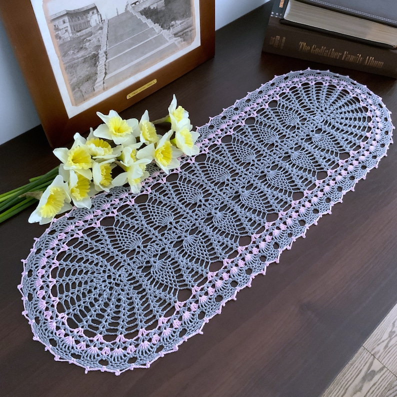 Pineapple Crochet Table Runner Pattern, Crochet Doily Pattern, Digital ...