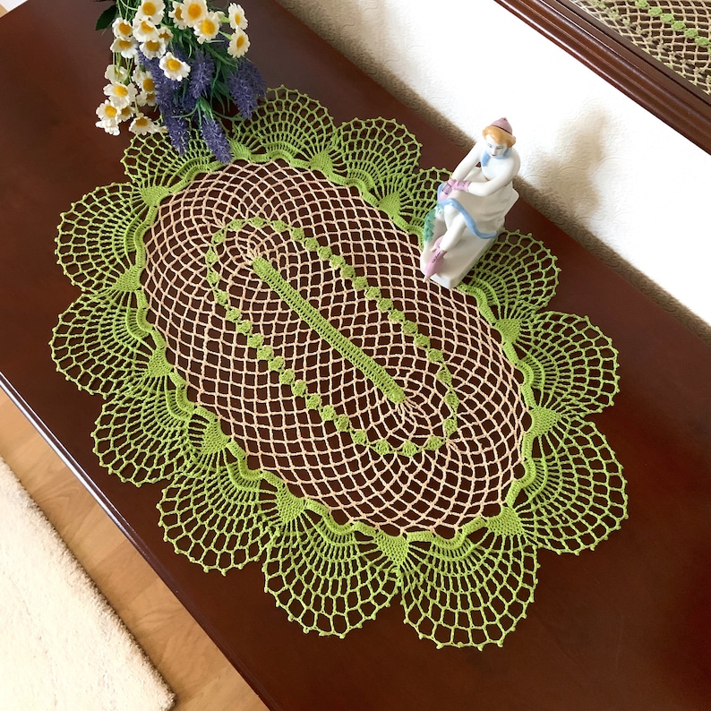 PDF Set of 2 Crochet Pattern Oval Doily Pattern Vintage - Etsy