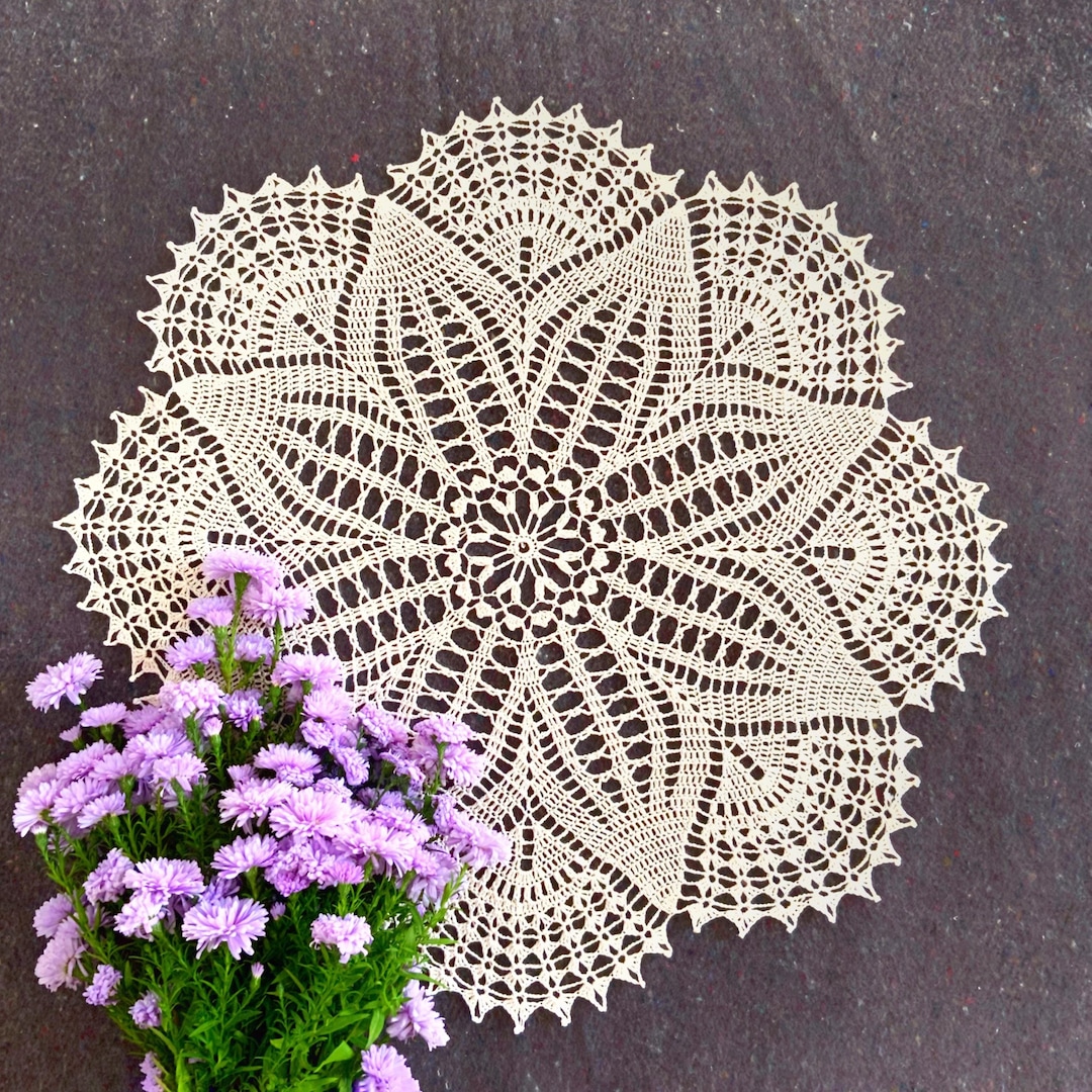 Crocheted Doilies With Diagram Pattern - Crochet Lace Pattern Doily ...