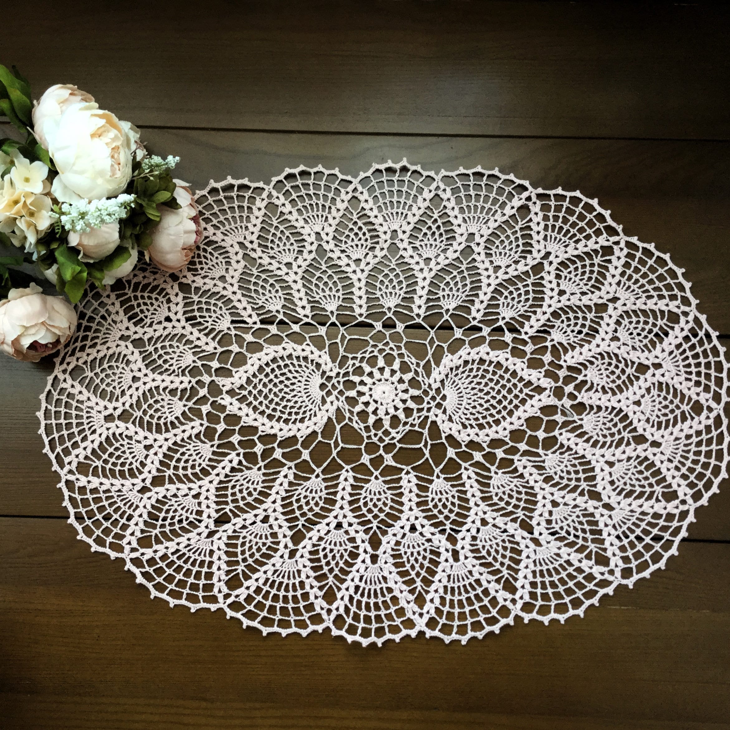 PDF Oval Doily Pattern Large Lace Oval With Pineapples | Etsy