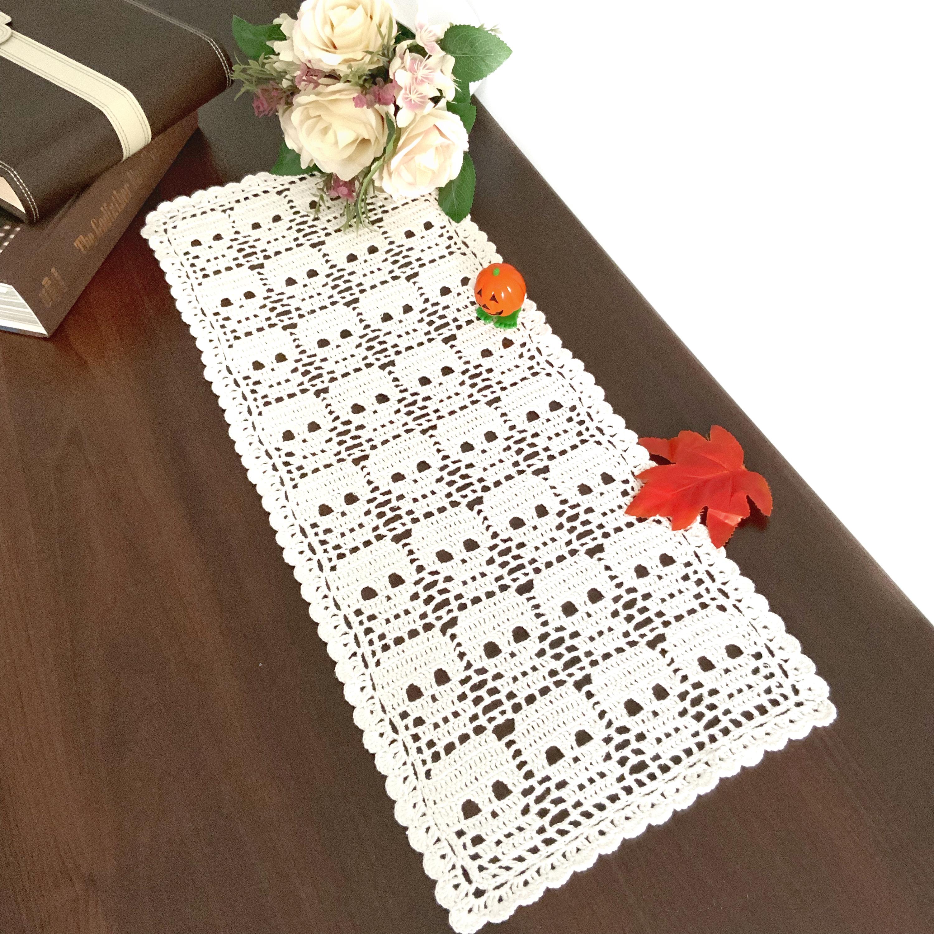Skull Crochet Table Runner Pattern - Skeleton Crochet Doily Pattern ...
