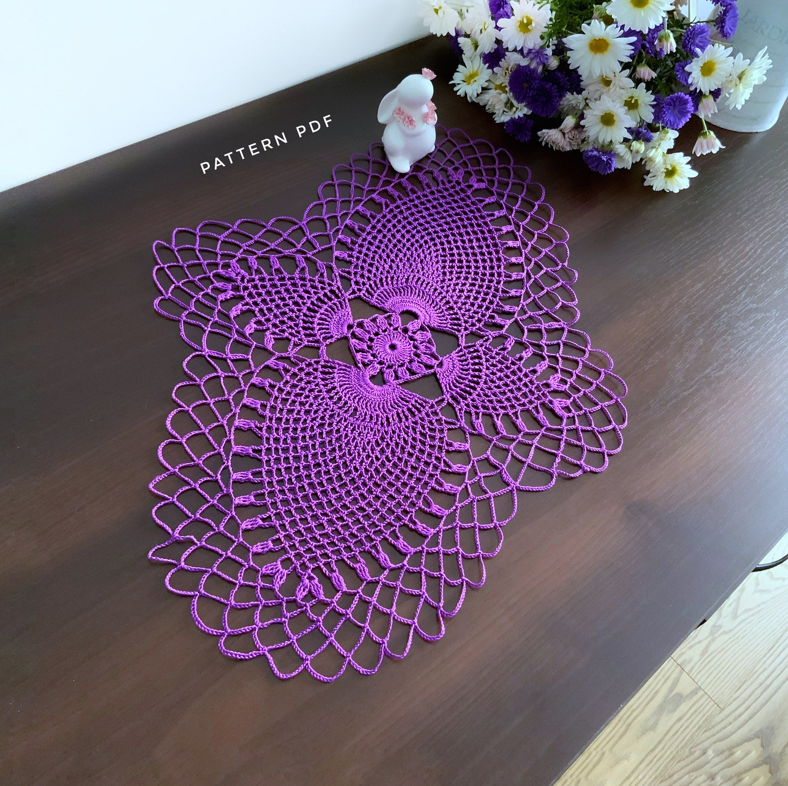 Crochet Pattern Pineapple Runner Doily Pattern Pineapple - Etsy