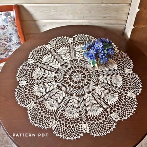 Floral Crochet Doily Pattern, Round Doily Table Center, Doilies 24 Inch ...