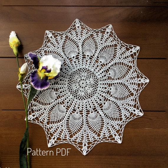 PDF Crochet doily pattern digital instant download tutorial | Etsy