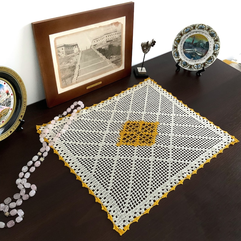 Crochet Pattern for Rectangular Doily Filet Crochet Doily - Etsy