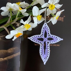Lace Cross Crochet Pattern - Small Crochet Cross Pattern - Crochet Lace ...