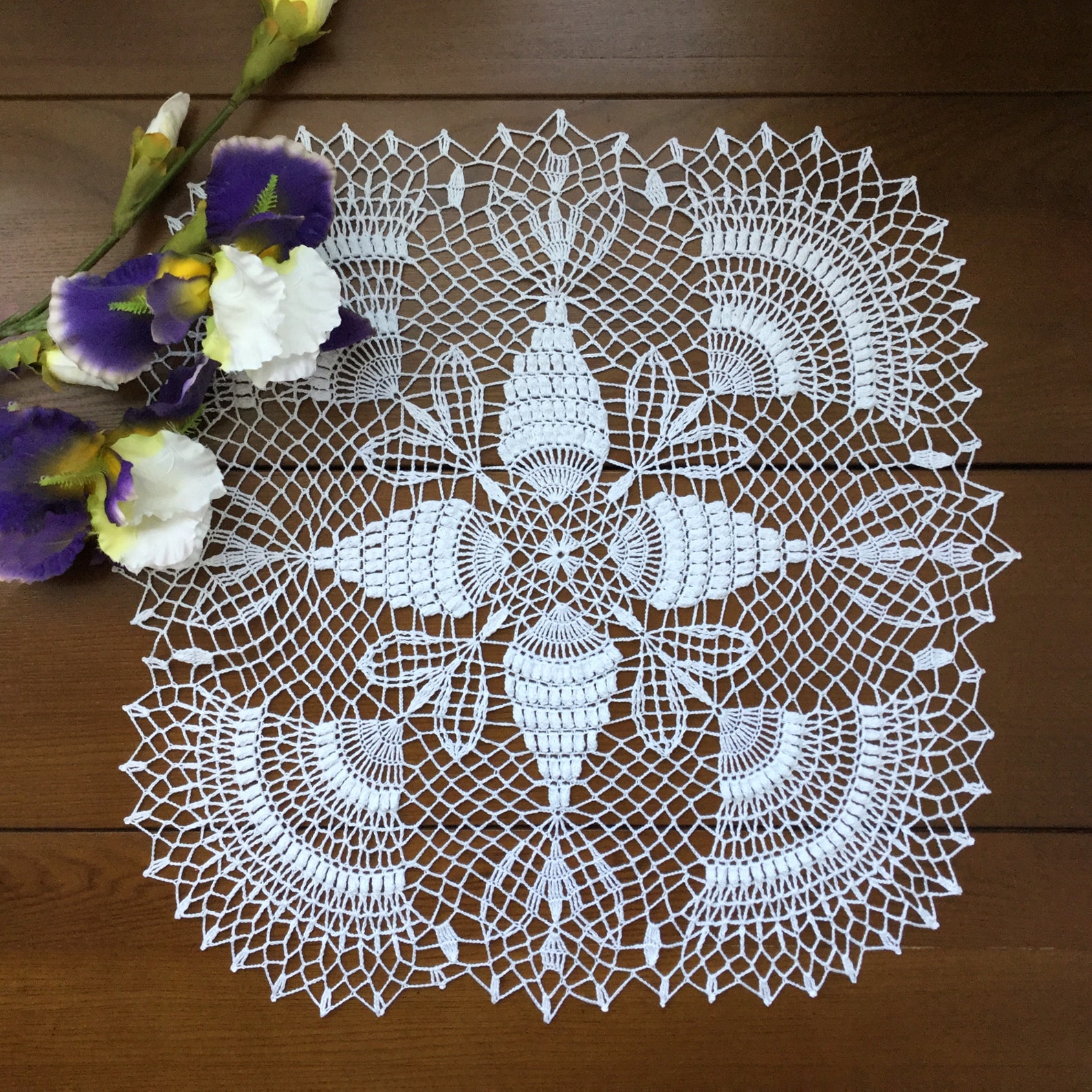 Crochet Doily Pattern Crochet Square Doily Step by Step | Etsy
