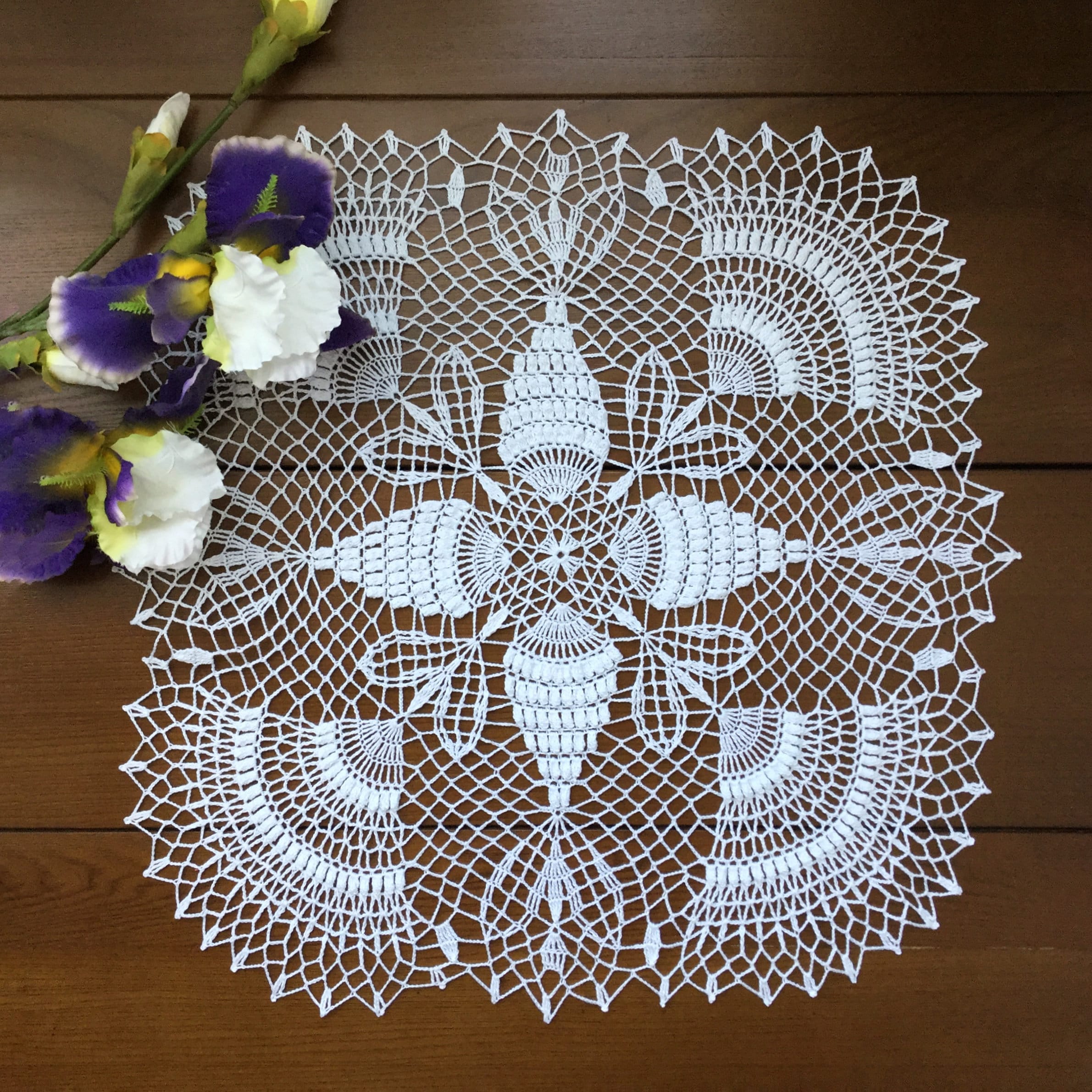 Crochet doily pattern crochet square doily step by step | Etsy