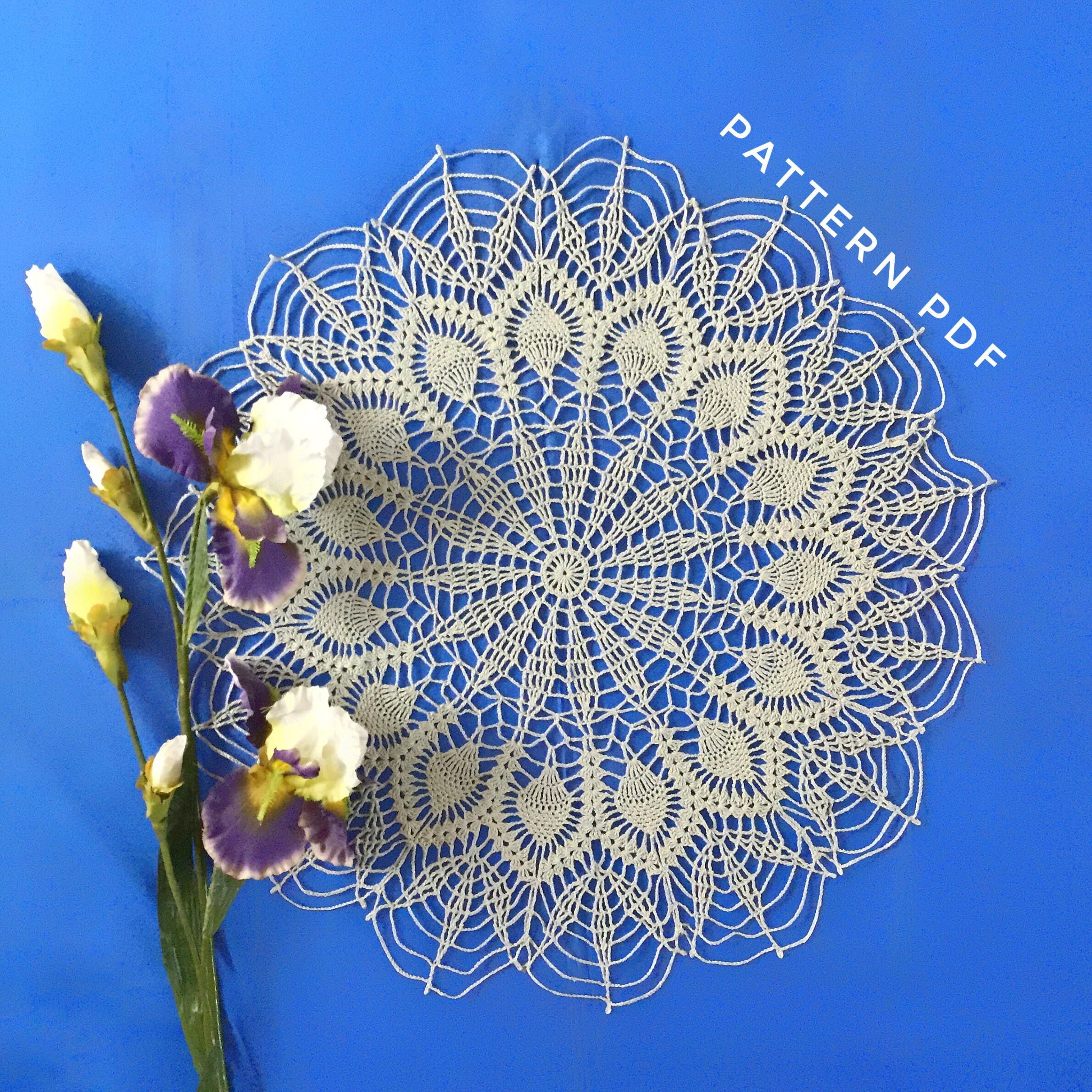 Crochet pattern round doily Crocheted Easy Doily | Etsy