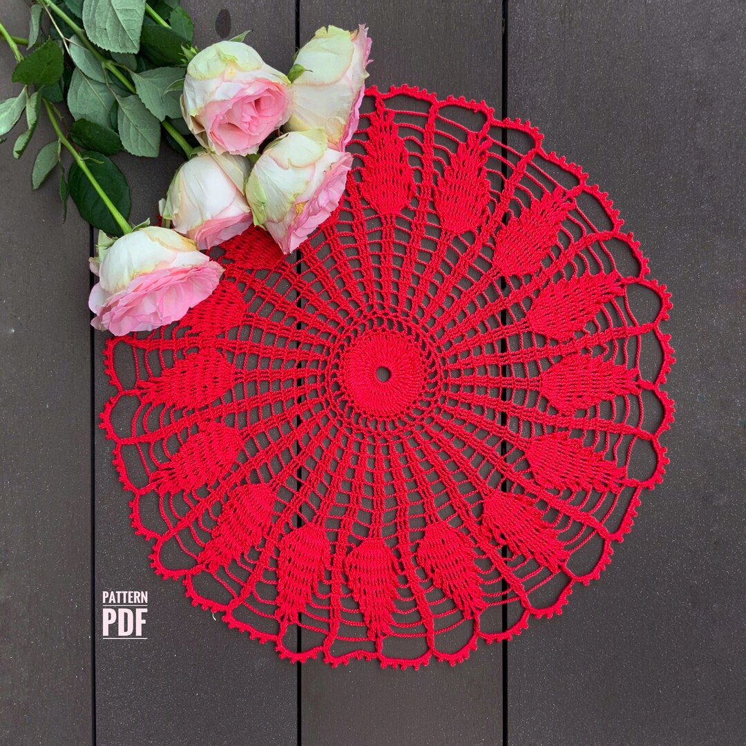 Crochet Doily Pattern, Round Lace Doily Tutorial, Valentines Doily ...