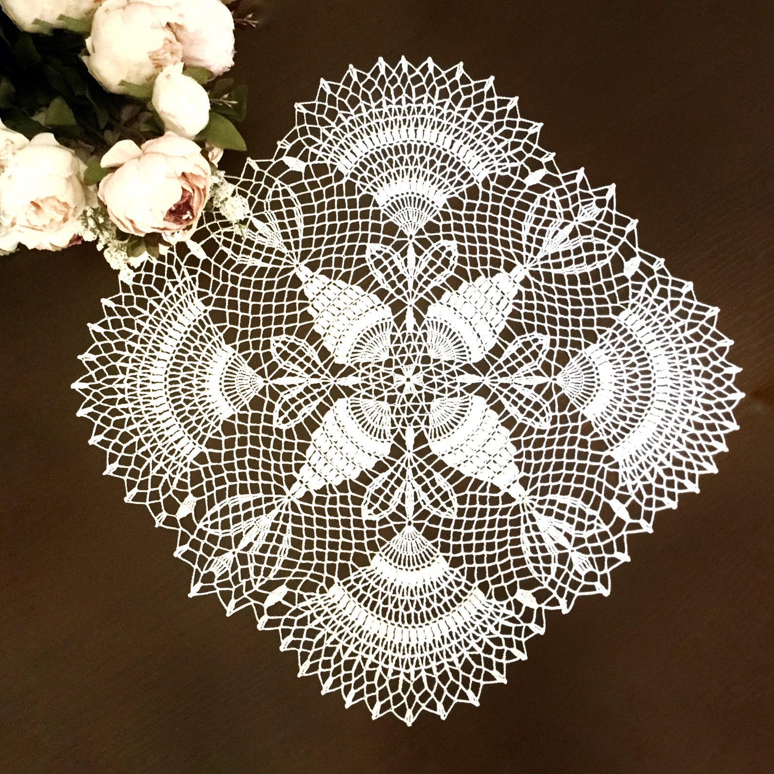 Crochet Doily Pattern Crochet Square Doily Step by Step | Etsy