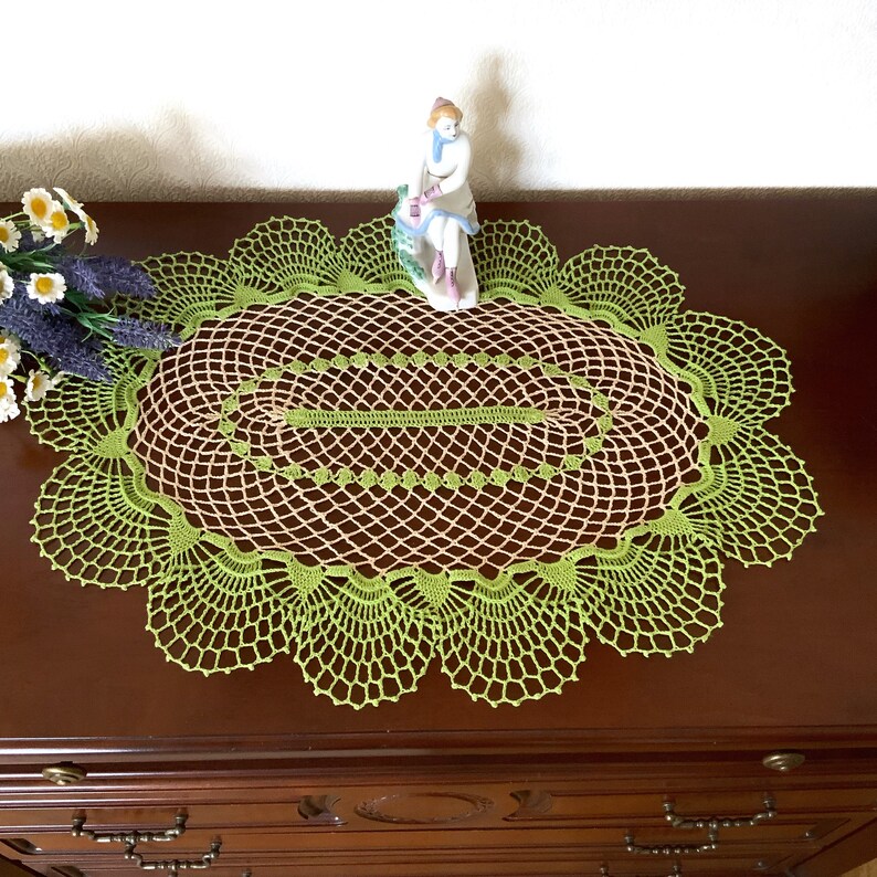 PDF Set of 2 Crochet Pattern Oval Doily Pattern Vintage - Etsy