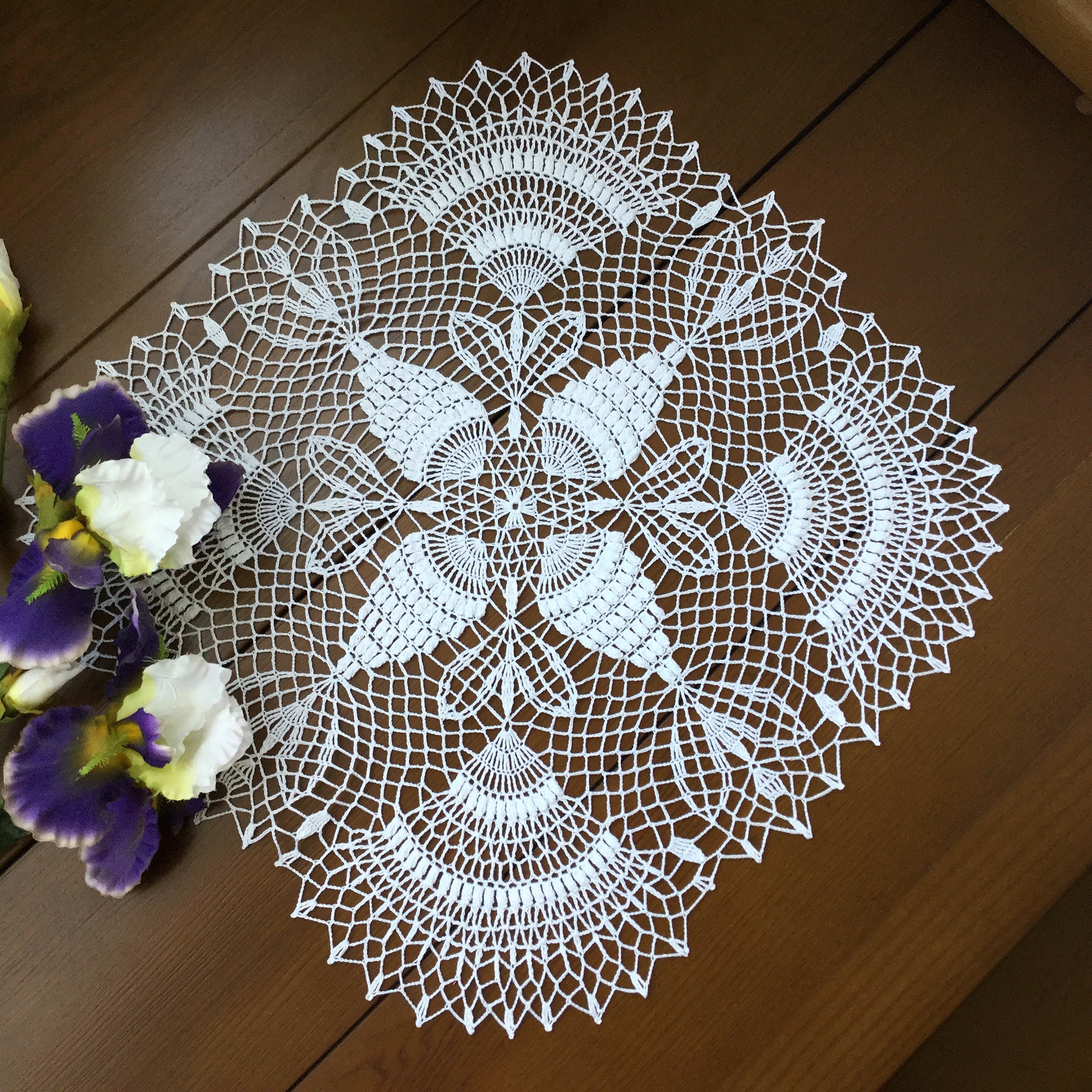 Crochet doily pattern crochet square doily step by step | Etsy