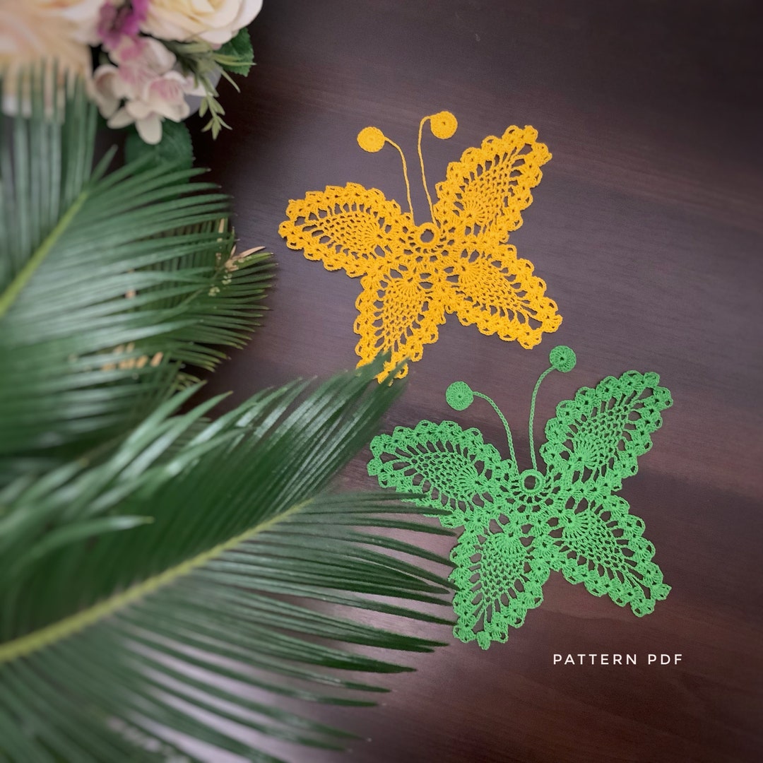 Butterfly Crochet Pattern, Lace Butterflies for Pillow Ornaments ...