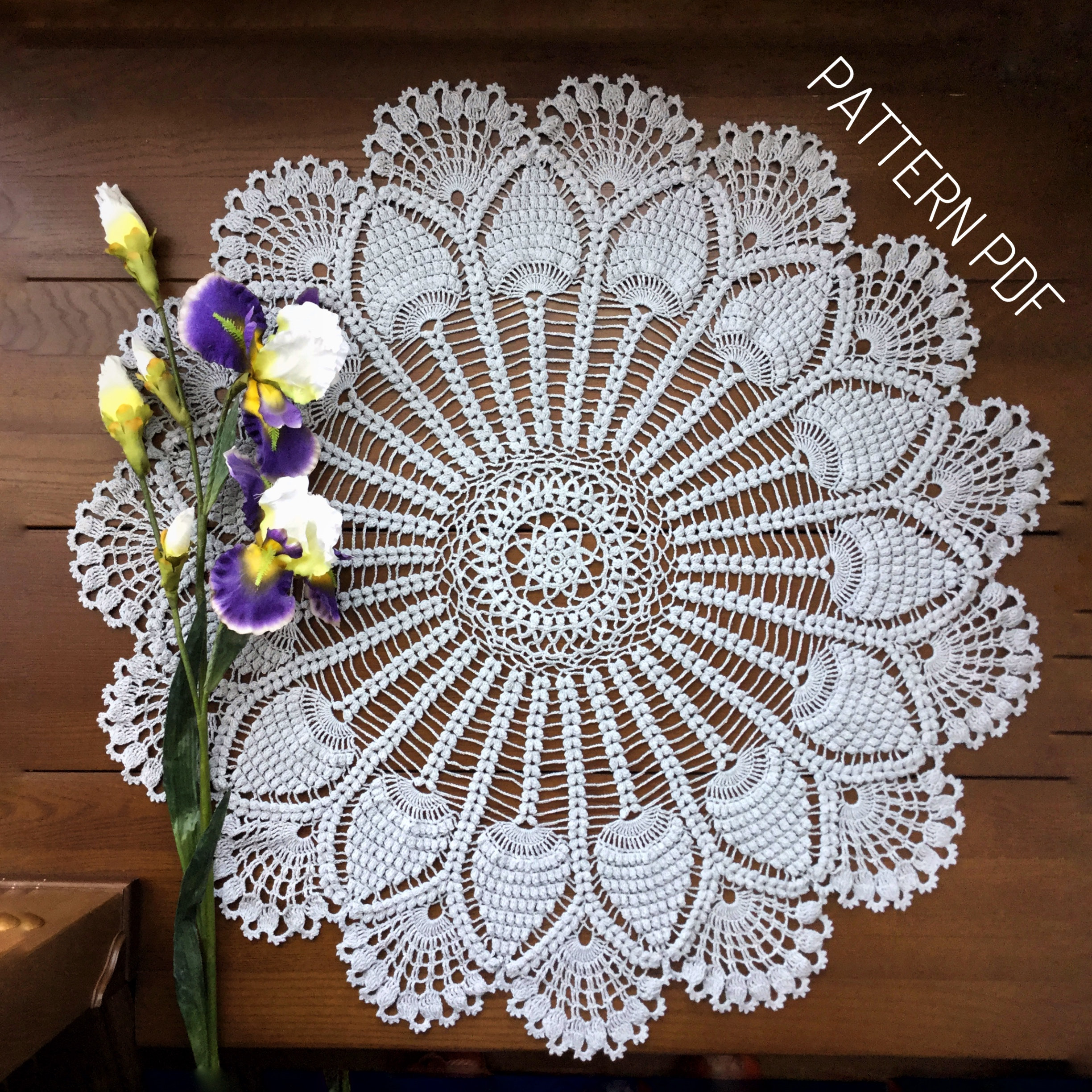 Pineapple doily crochet pattern Crocheting tutorial handmade | Etsy