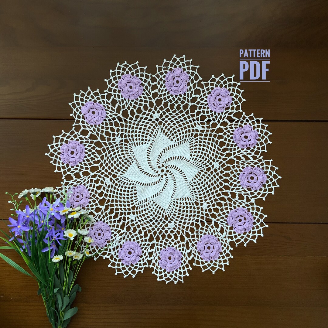Crochet Doily Pattern, Crocheted Pinwheel Centerpieces, Crochet Flower ...