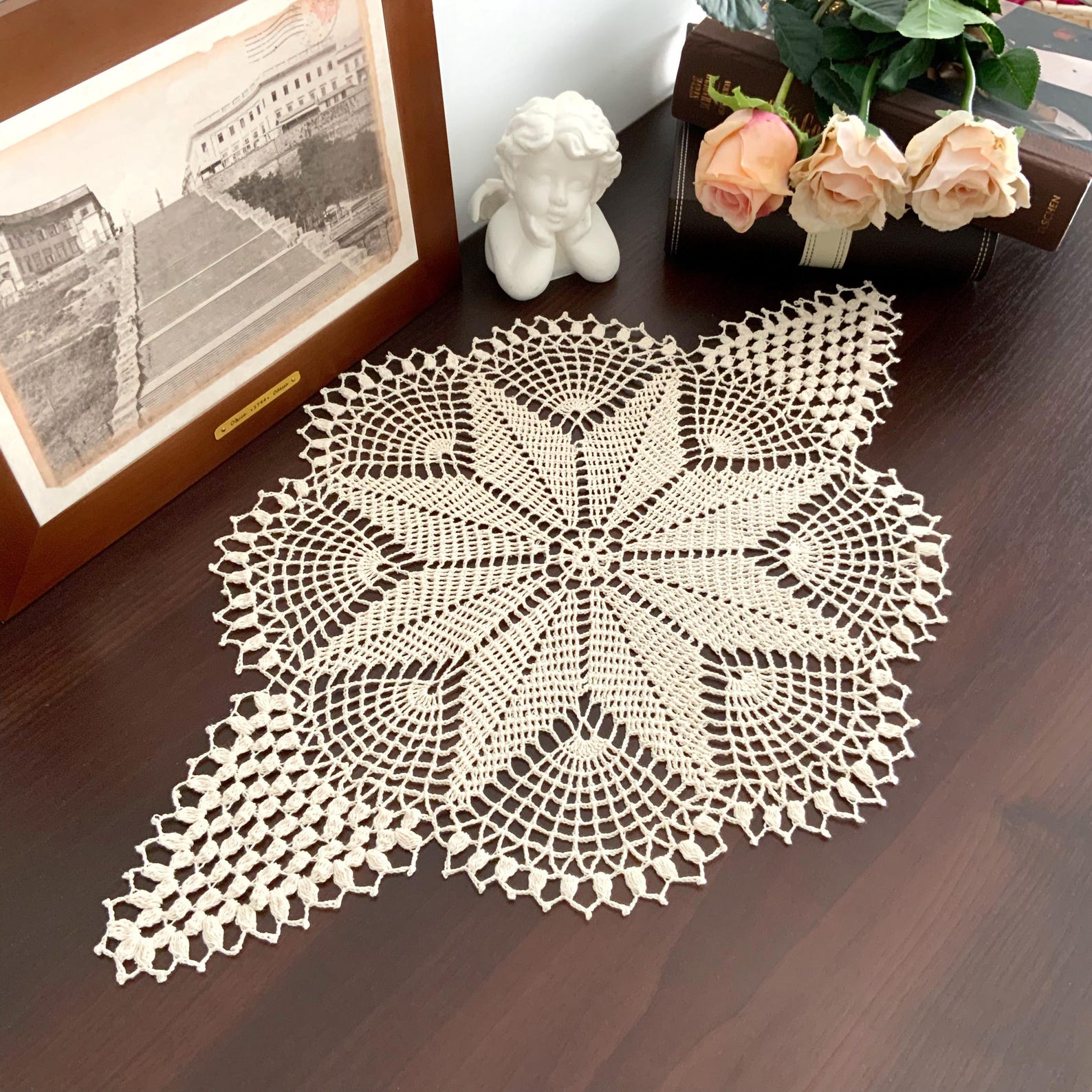 Crochet Pattern Lace Doily - Crochet Oval Doily Patterns - Pineapple ...