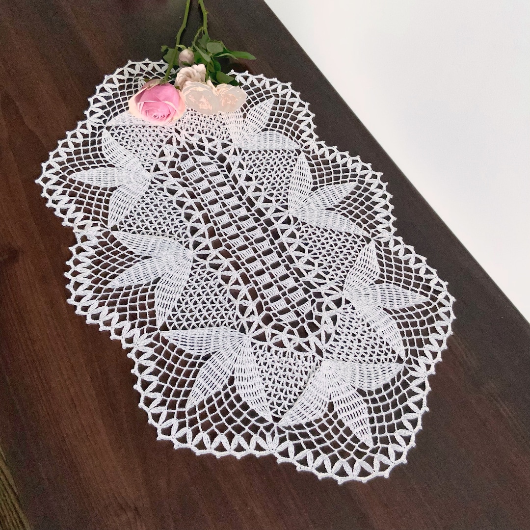 Pattern for Crochet Crocus Doily, Oval Doily Crochet Pattern, PDF ...