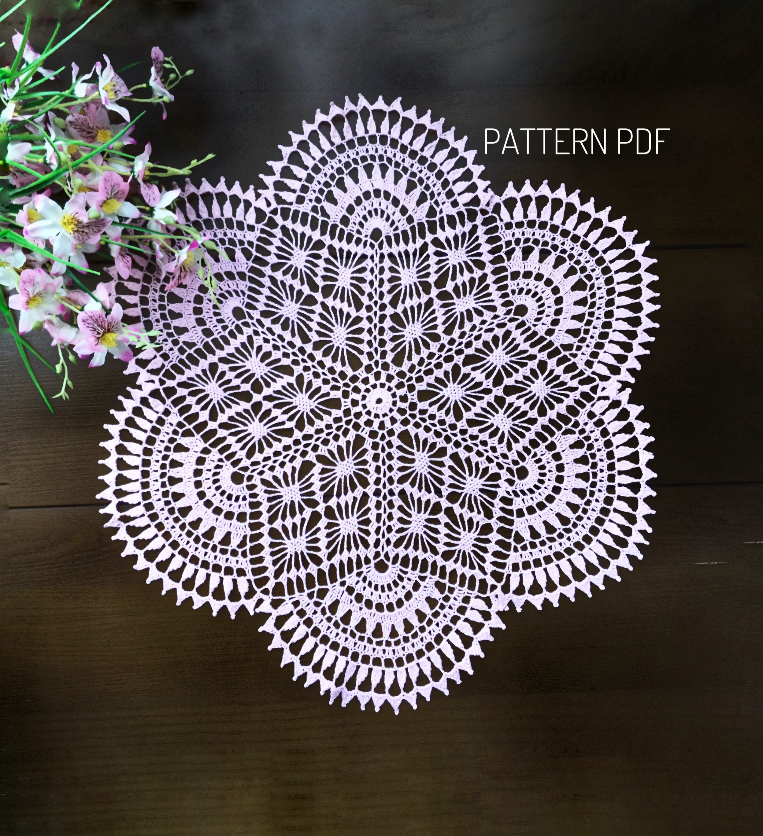 Doily crochet pattern vintage doily pattern crocheted design | Etsy