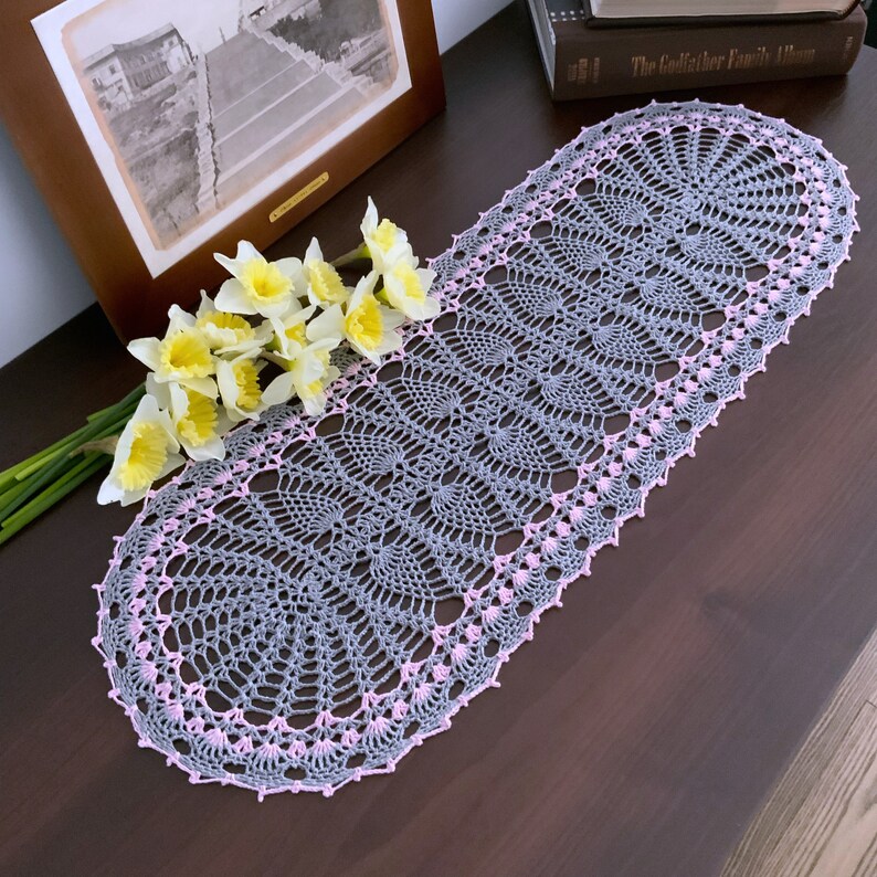 Pineapple Crochet Table Runner Pattern, Crochet Doily Pattern, Digital ...