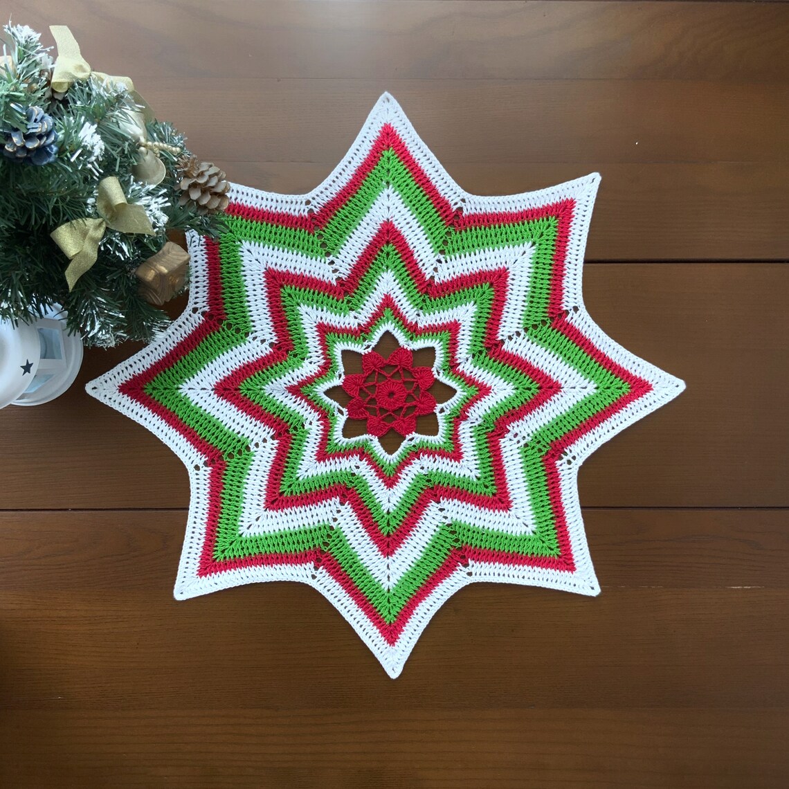 Christmas Doily Pattern Vintage Crochet Pattern 16 in - Etsy