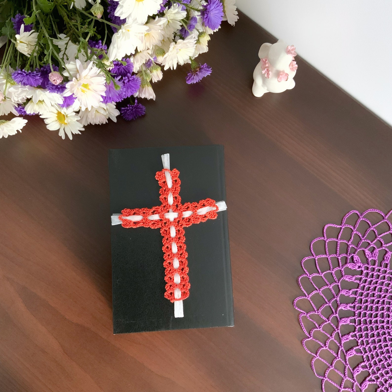 Crochet Pattern for Cross Bookmark, Bible Bookmark Patterns, Baptism ...