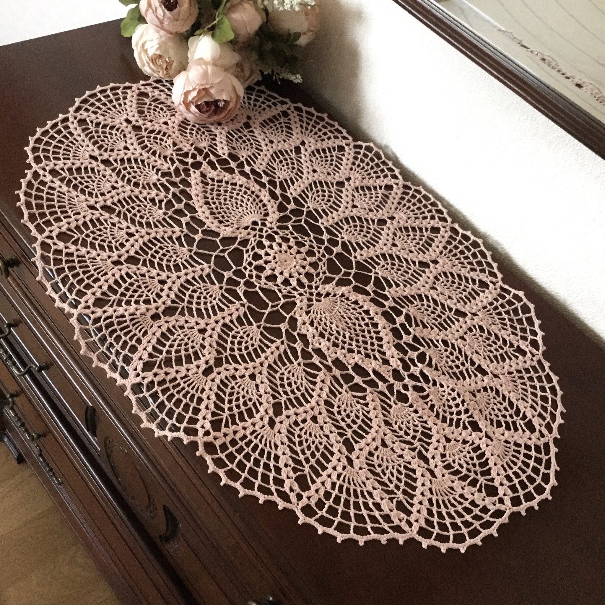 PDF Oval Doily Pattern Large Lace Oval With Pineapples | Etsy